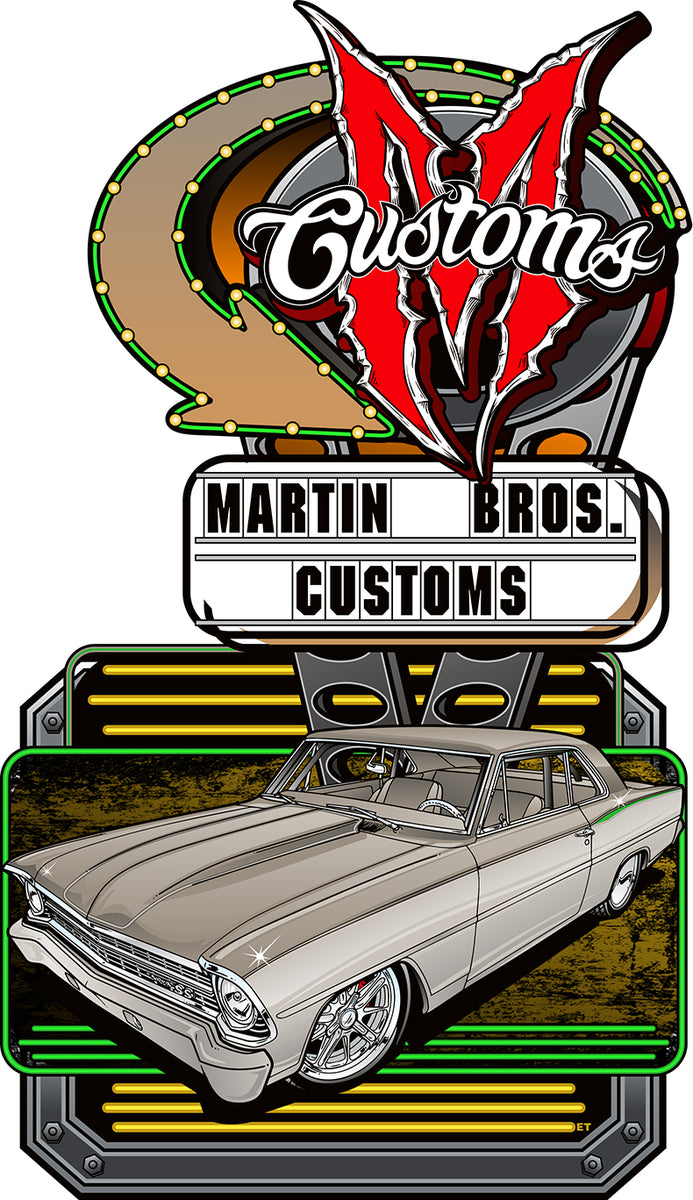 CUSTOM METAL NOVA SIGN – MARTIN BROS CUSTOMS